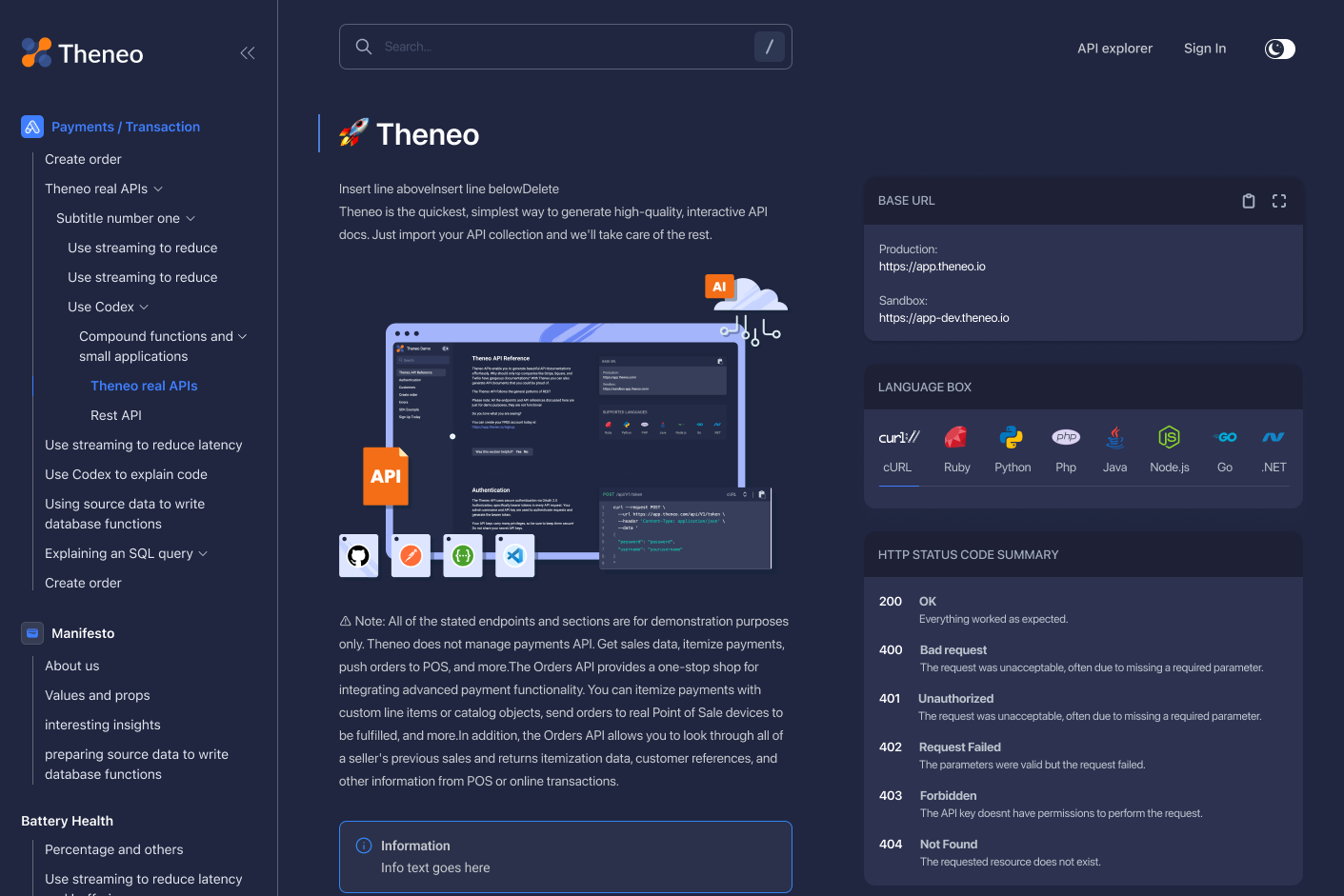 Theneo Ai Generated High Quality And Interactive Api Docs 
